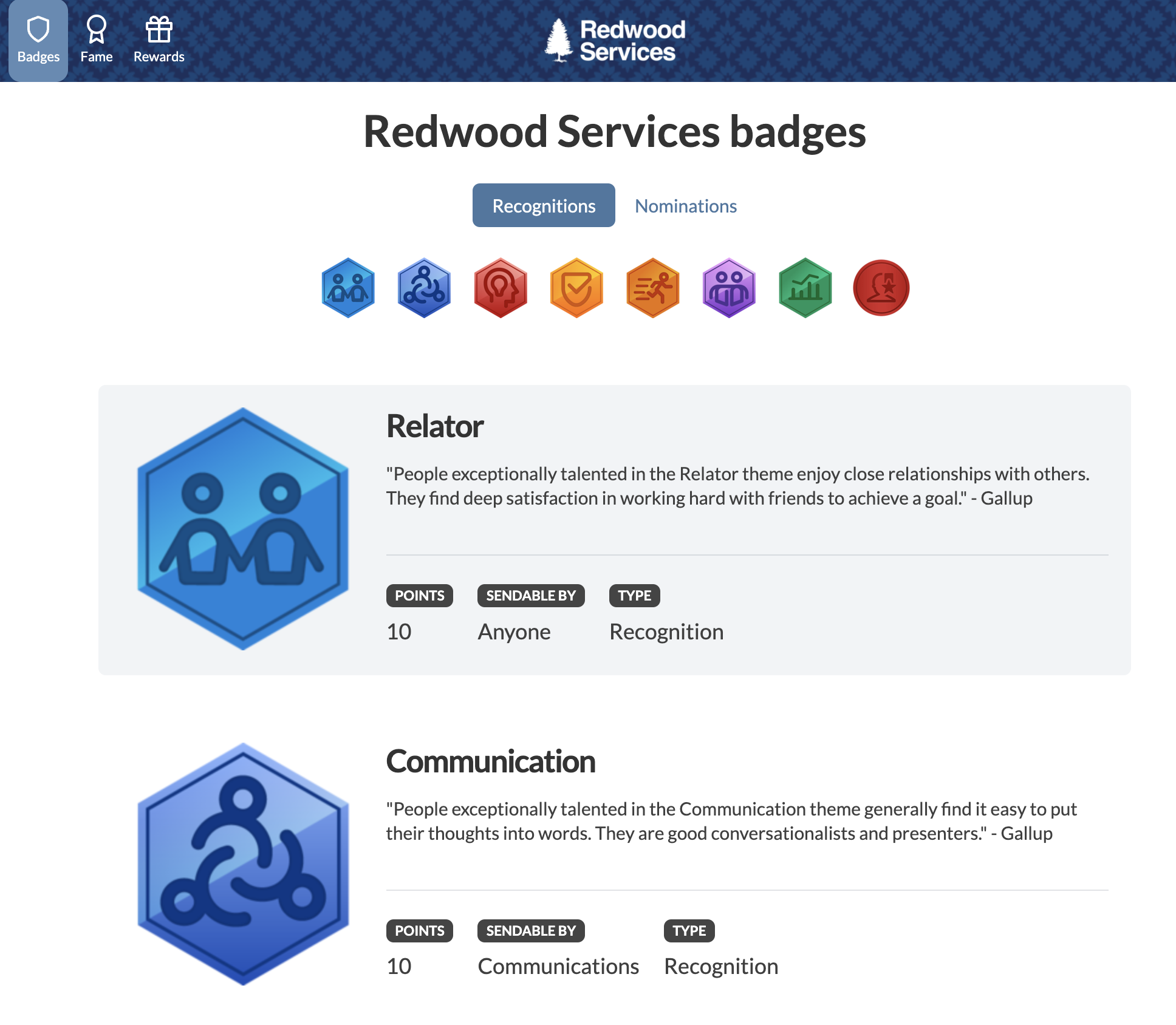Recognize: Badges